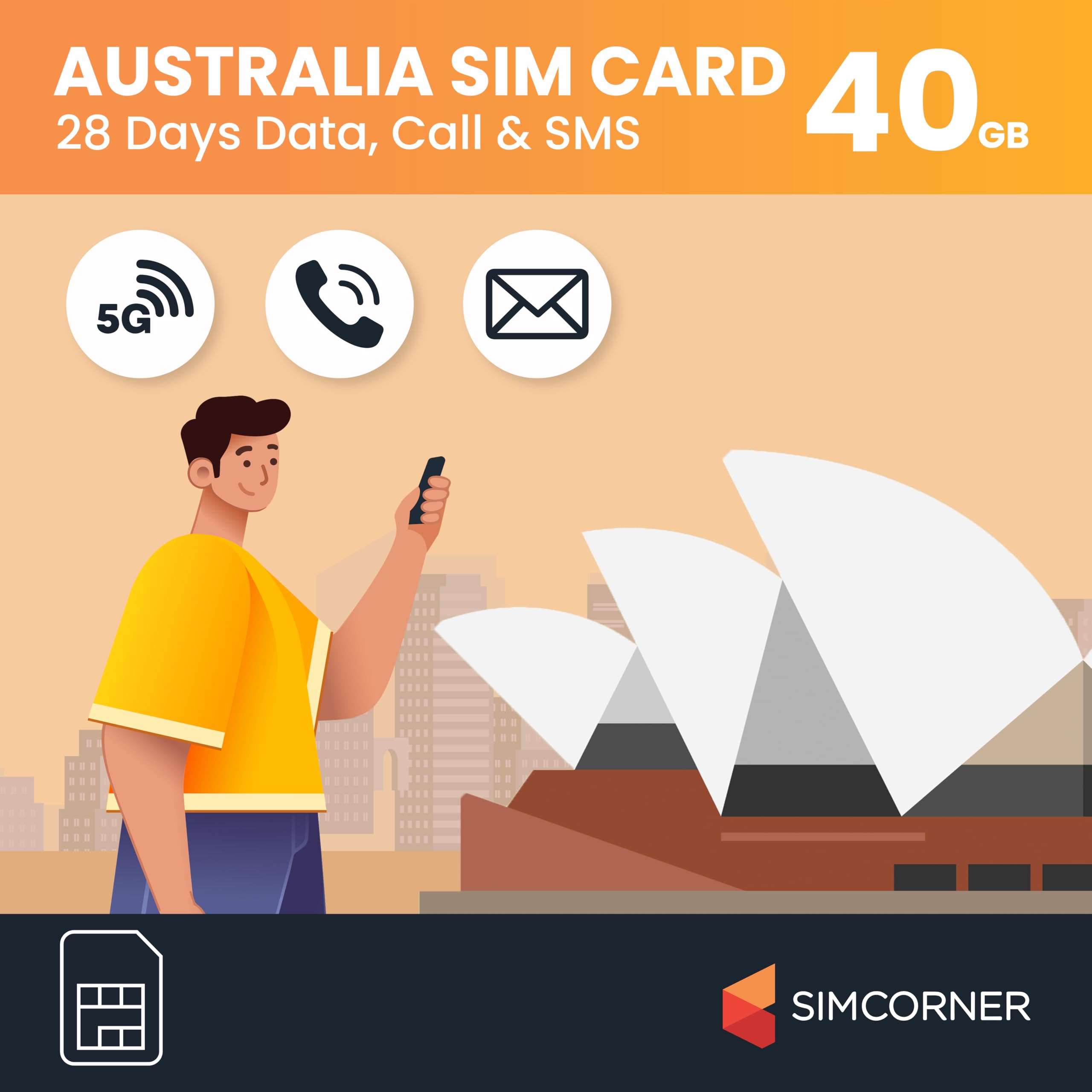 Australia SIM Card (40 GB, 28 Days) - Optus Prepaid SIM Card w ...