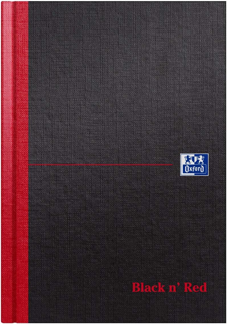 Oxford Black n' Red A5 Notebook, Hardback Casebound, Lined, 192 pages ...