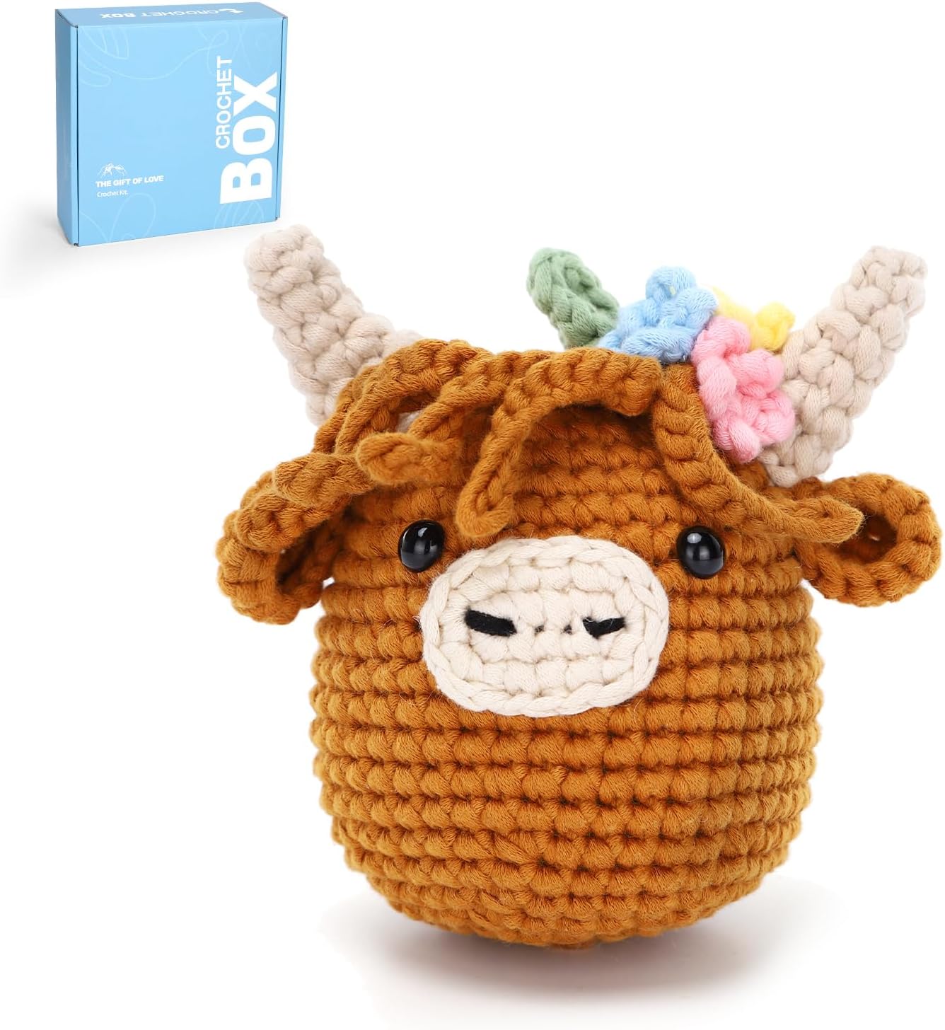 Amazon.com: Cudroza Crochet Kit for Beginners Starter - Brown Highland ...