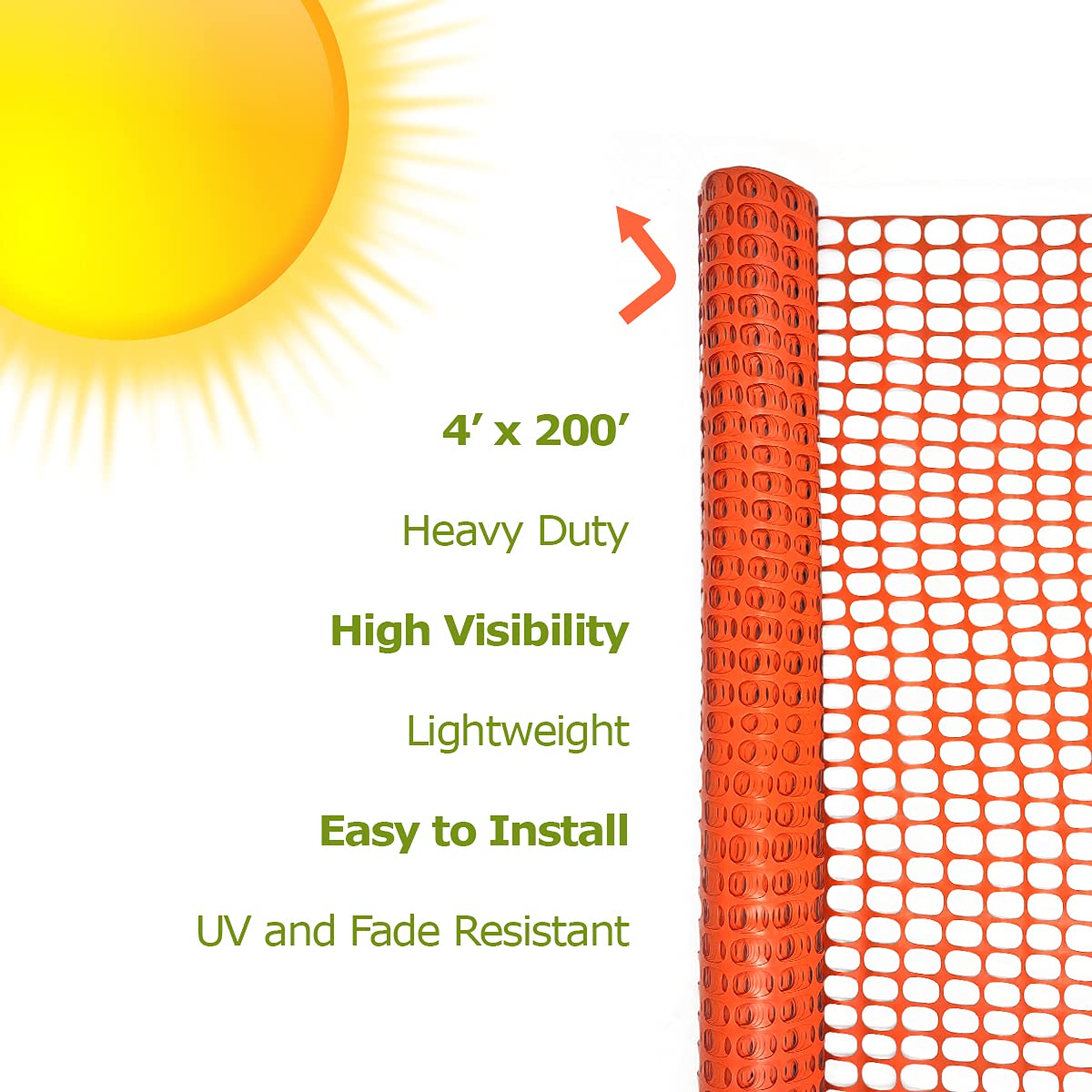 Snapklik.com : Ashman Plastic Mesh Fence, Construction Barrier Netting ...