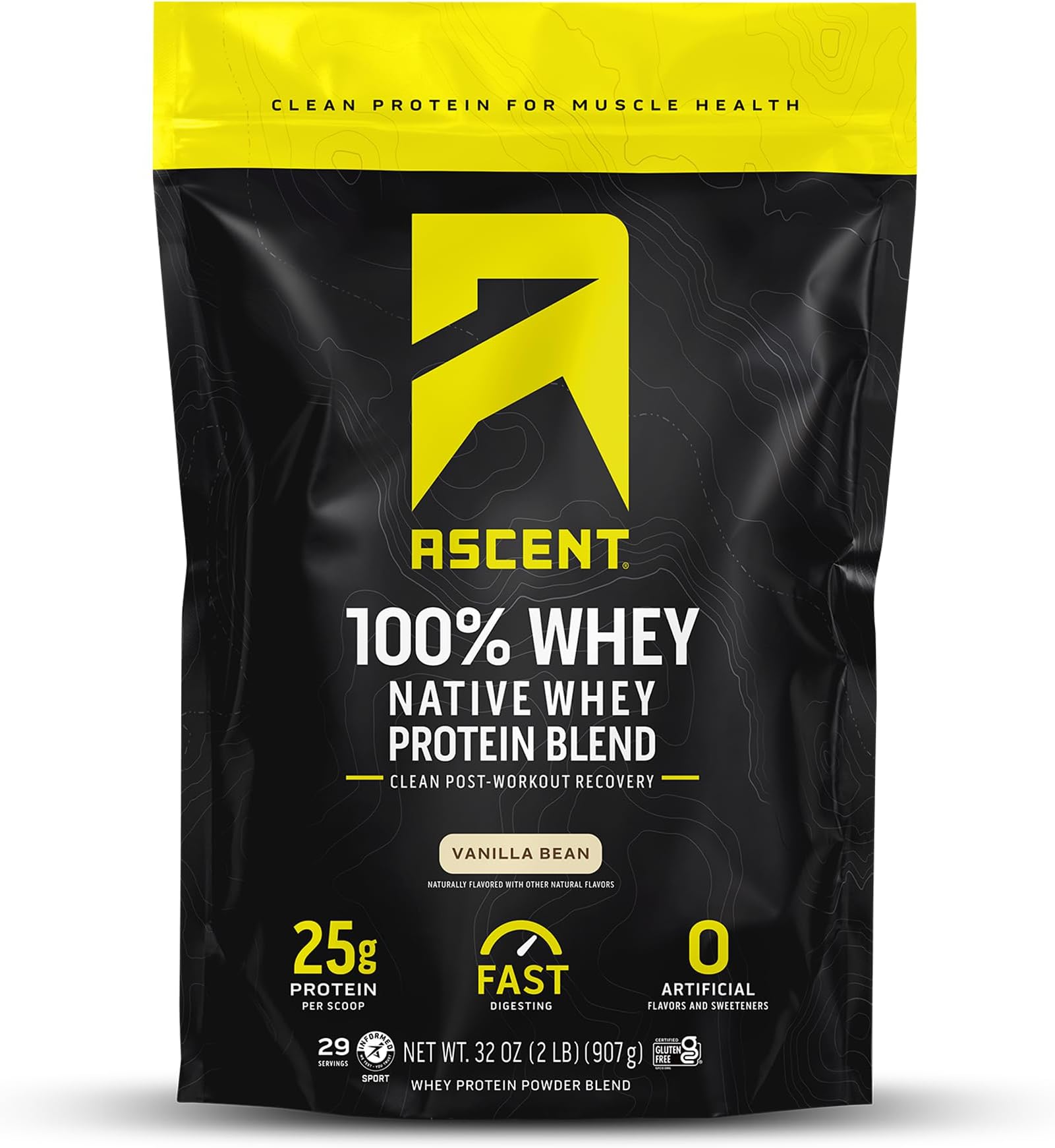 Amazon.com: Ascent 100% Whey Protein Powder - Post Workout Whey Protein ...