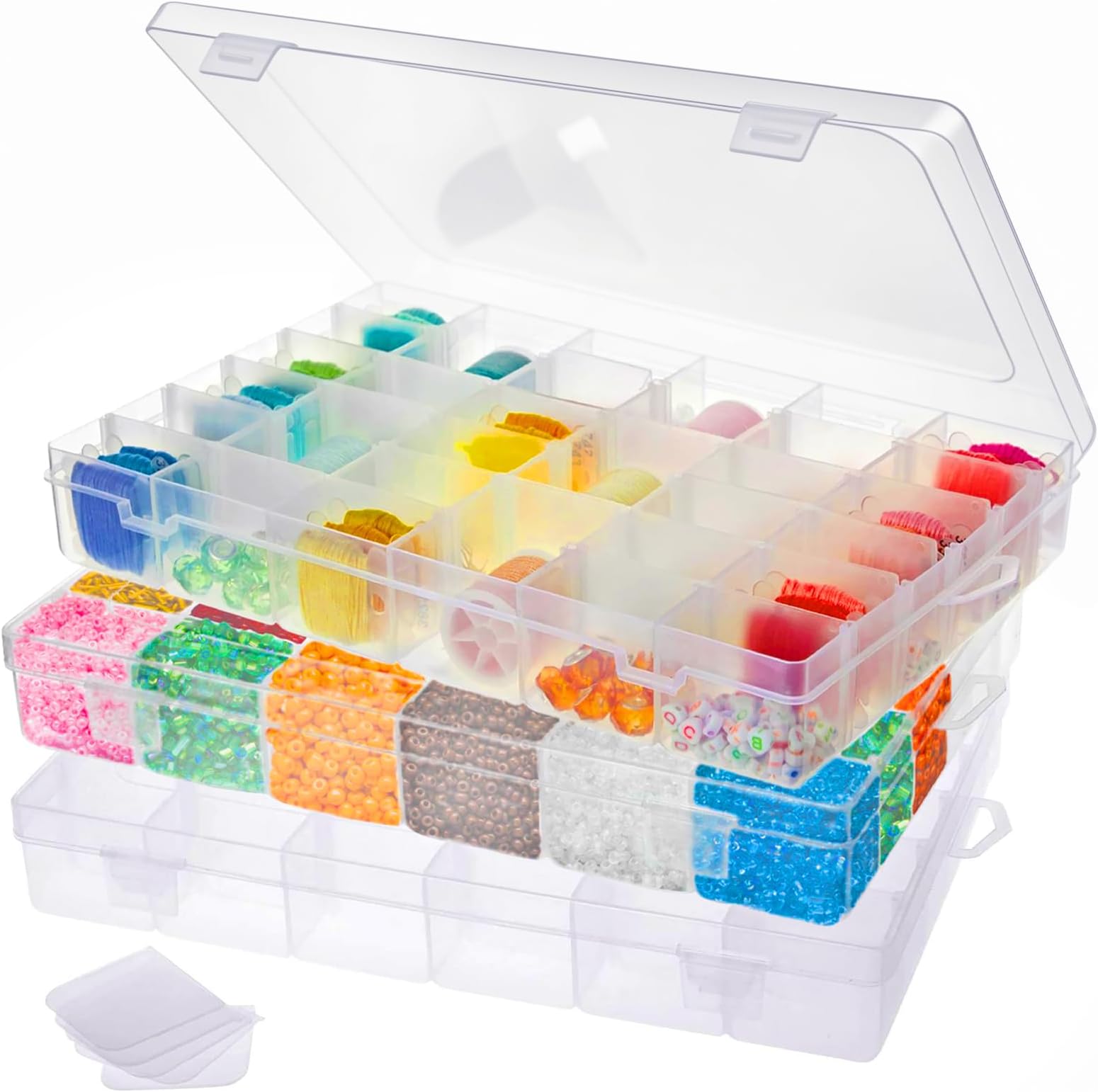 Amazon.com: SHANDERBAR 3 Pack 36 Grids Clear Plastic Organizer Box ...