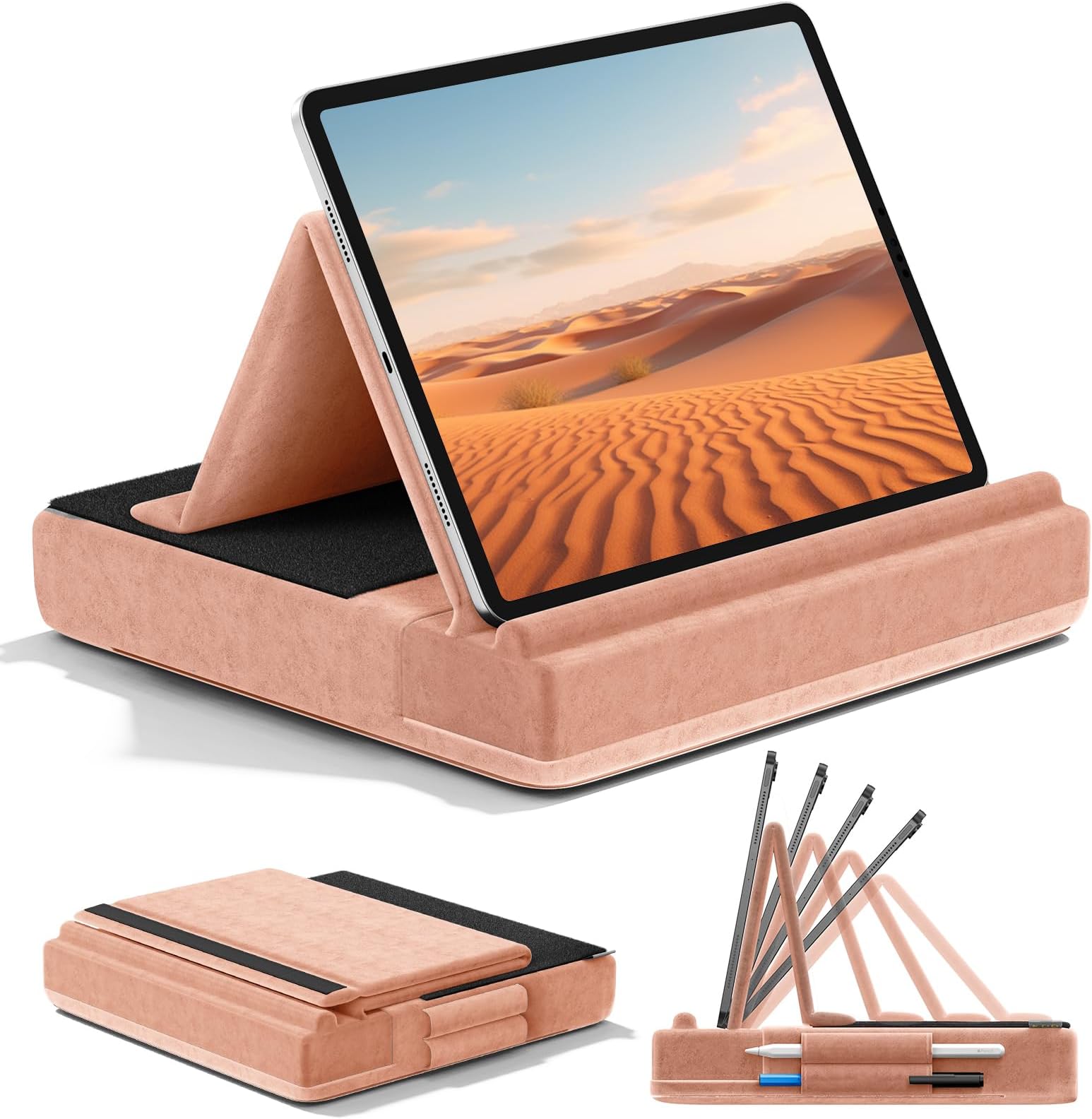 Amazon.com: KDD Tablet Pillow Stand with Storage, Foldable iPad Holder ...