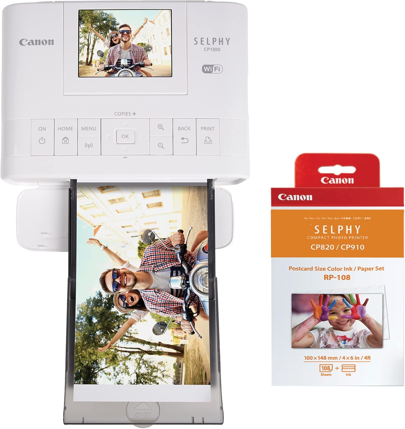 Amazon.com: Canon SELPHY CP1300 Wireless Compact Photo Printer + RP-108 ...