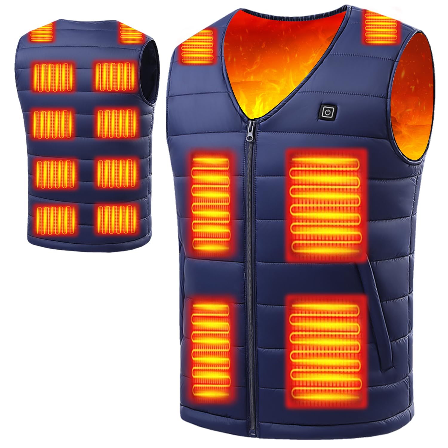 Noraui] 電熱ベスト 加熱ベスト 16箇所発熱 ヒーター USB給電 ヒート