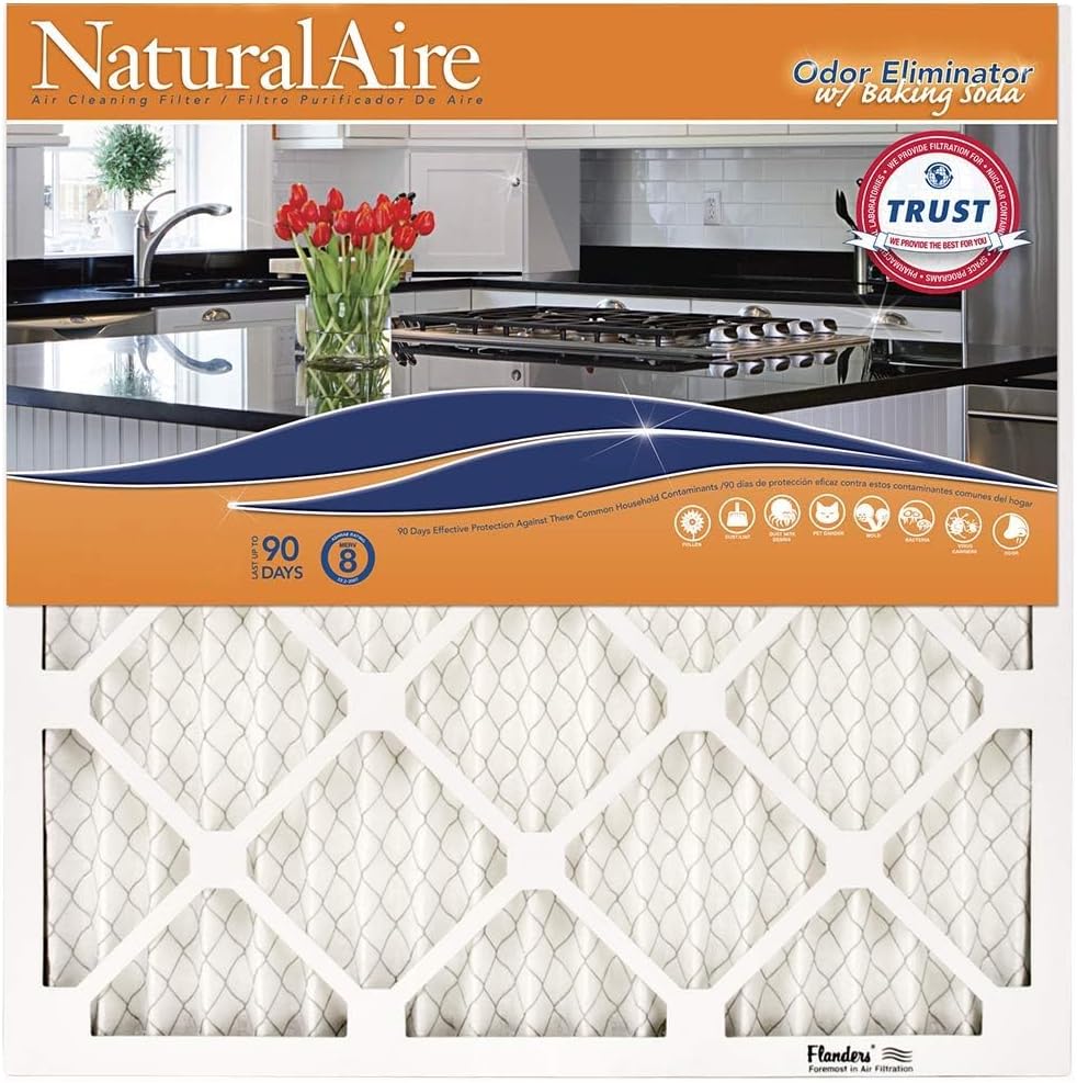 Flanders NaturalAire 16x25x1 Air Filter Replacement, HVAC AC Furnace ...
