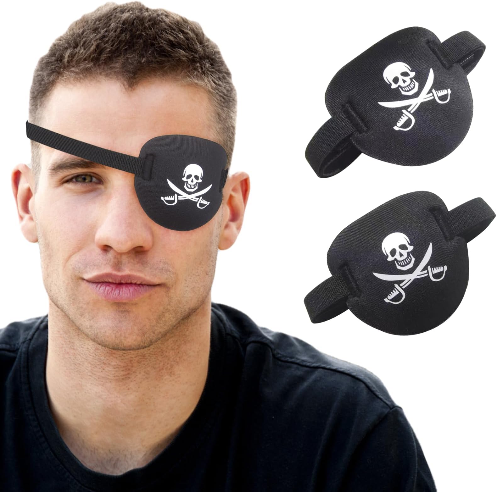 Amazon.com: HKSICHENGKEJI Pirate Eye Patch Black Leather Eye Patch for ...