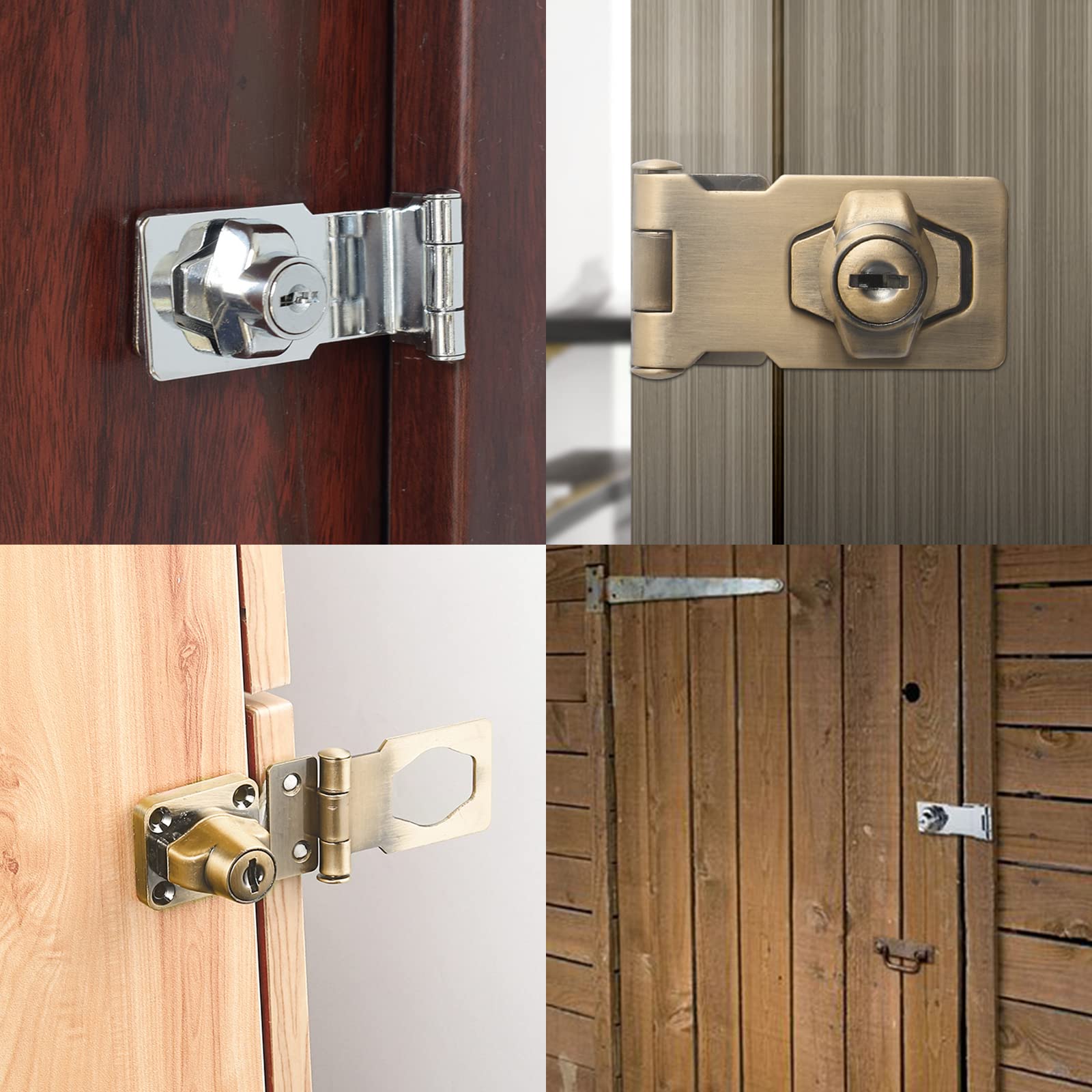 Snapklik.com : Kyuionty 4 Pcs Keyed Hasp Locks 2.5 Inch Twist Knob ...