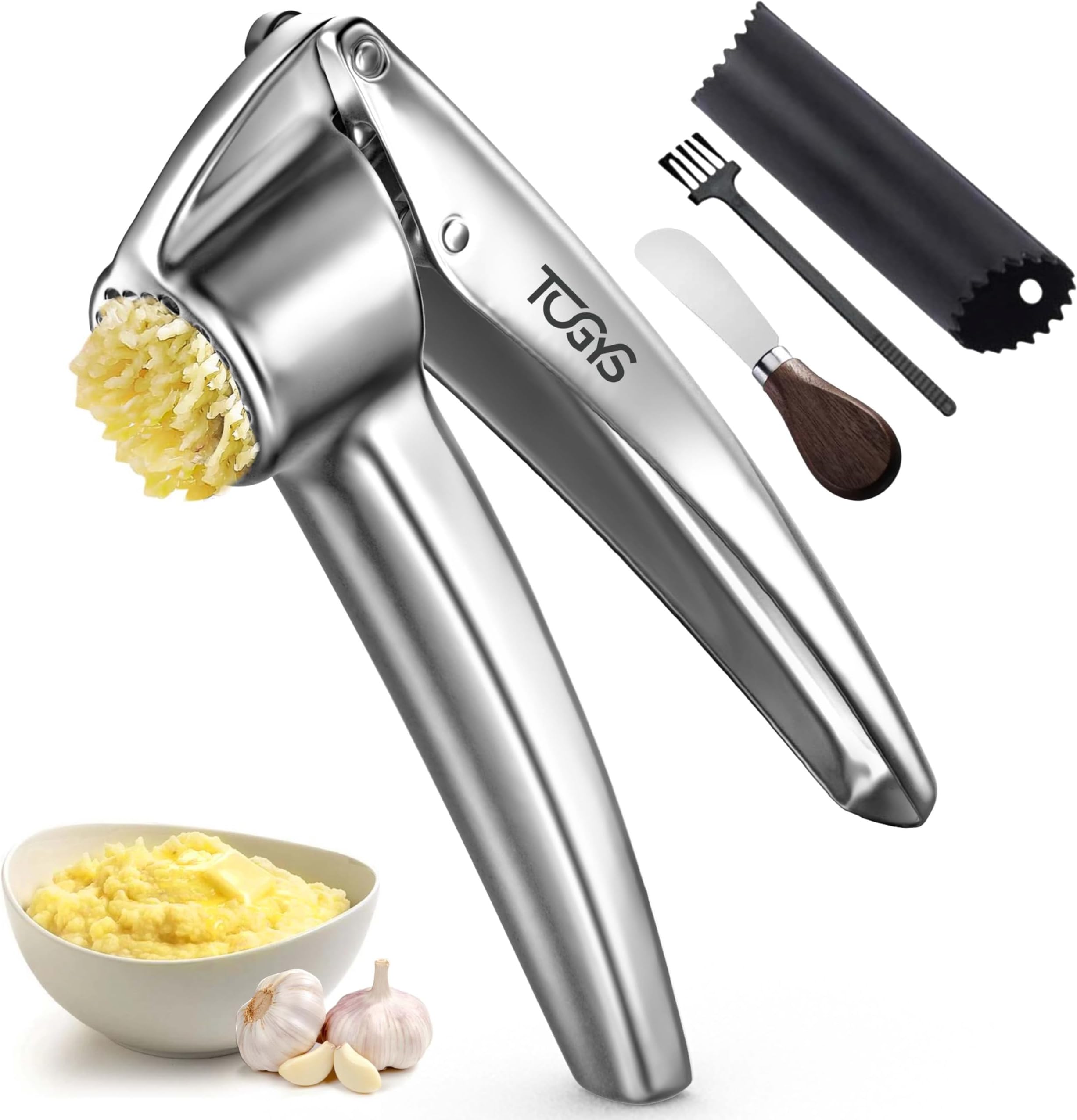 Amazon.com: Garlic Press, Stainless Steel Garlic Press Tool with ...