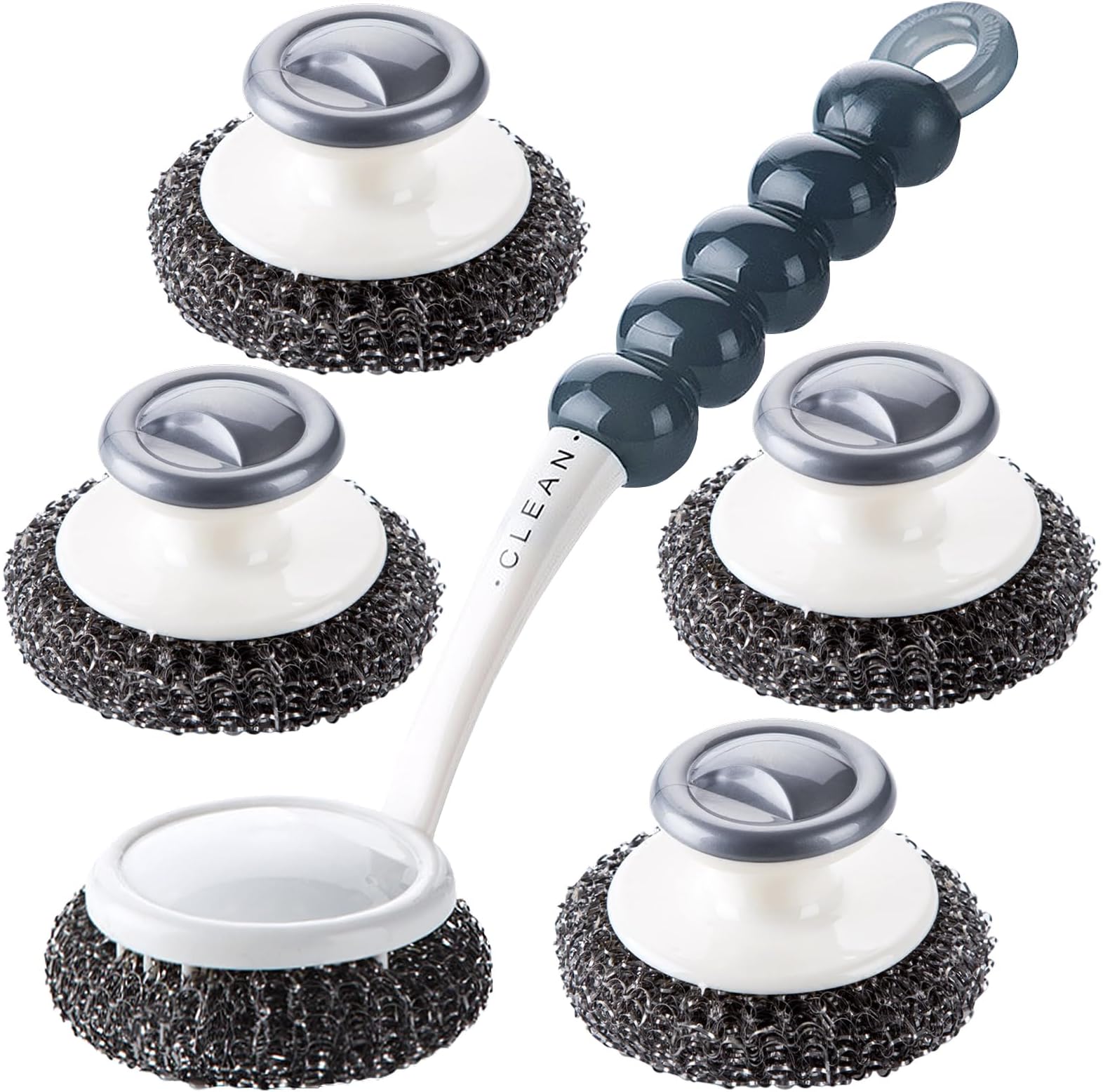 Amazon.com: cobee 2 Pcs Stainless Steel Scrubber with Handle, Dish ...