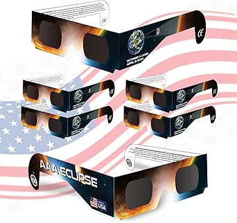 AAA Eclipse Lot de 6 paires de lunettes anti-éclipse solaire ...