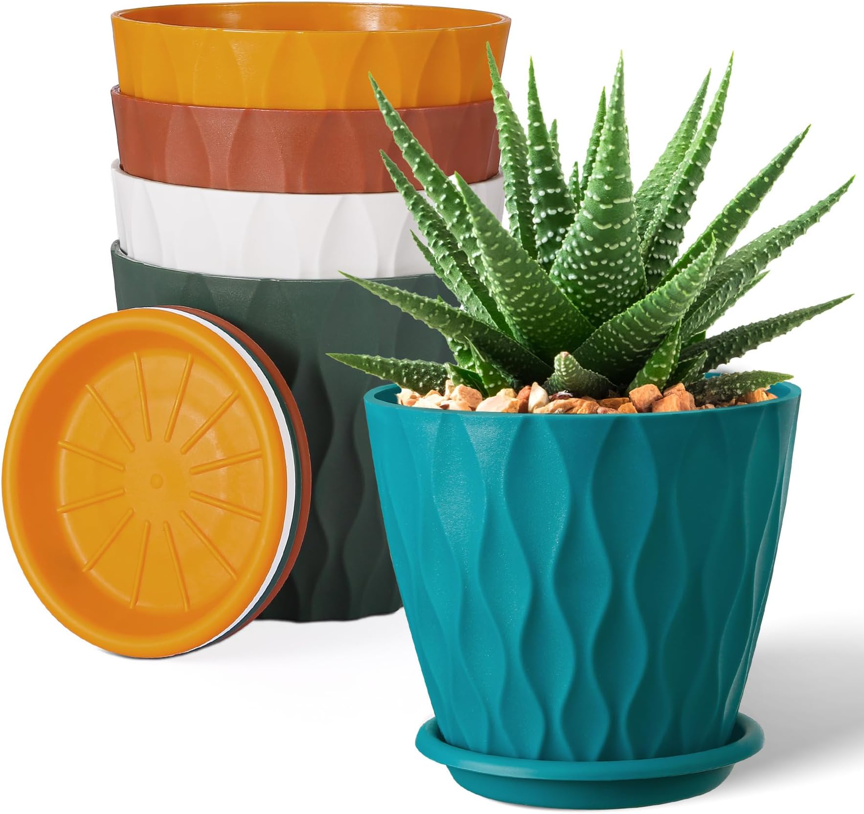 Amazon.com: ISIVBPEP Plant Pots - 6 Inch Planters for Indoor Plants - 6 ...