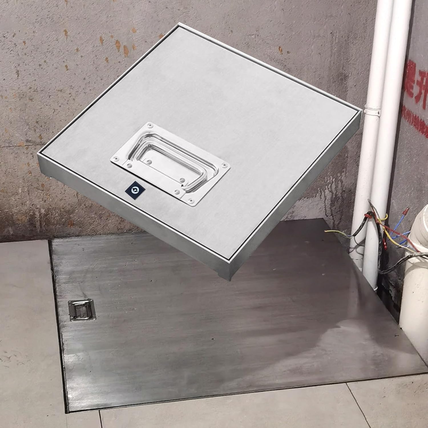 Heavy-Duty Crawlspace Access Door with Locking Mechanism, Flush Floor Hatch for Secure Entry to ...