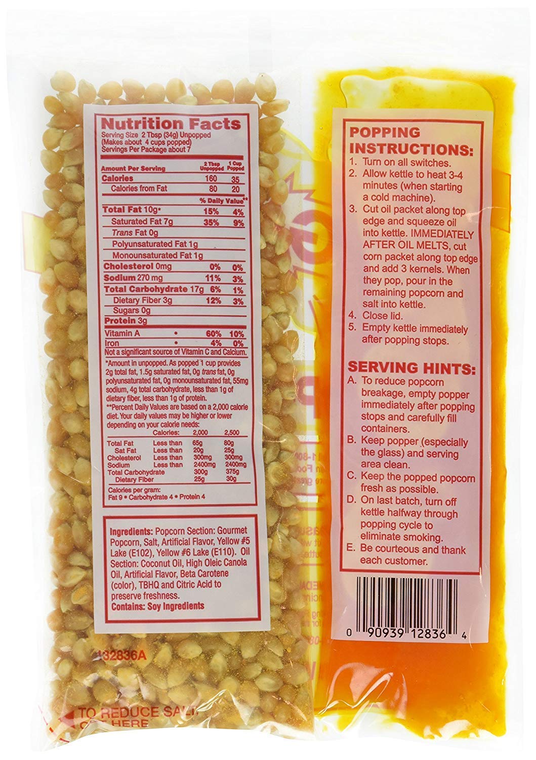 Snapklik.com : 8oz Popcorn Portion Packs- Case Of 36 Packs