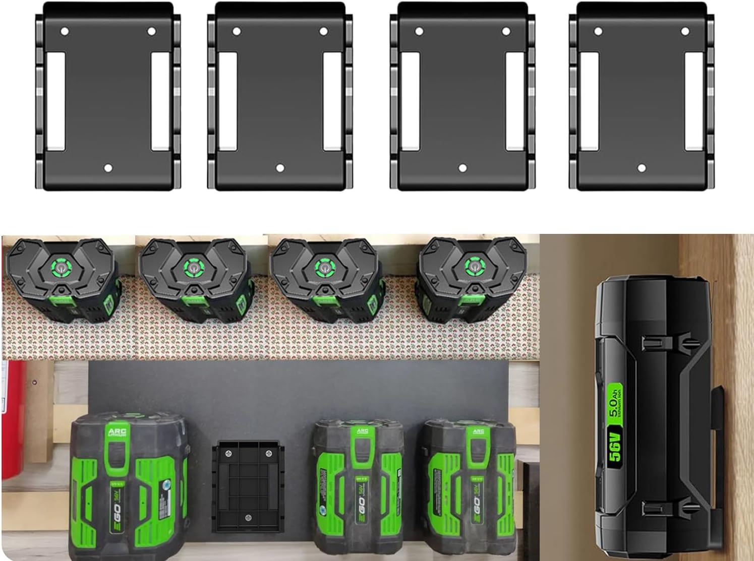 Amazon.com: Barnyard Intel Battery Holder for EGO 56V (4-Pack Green ...