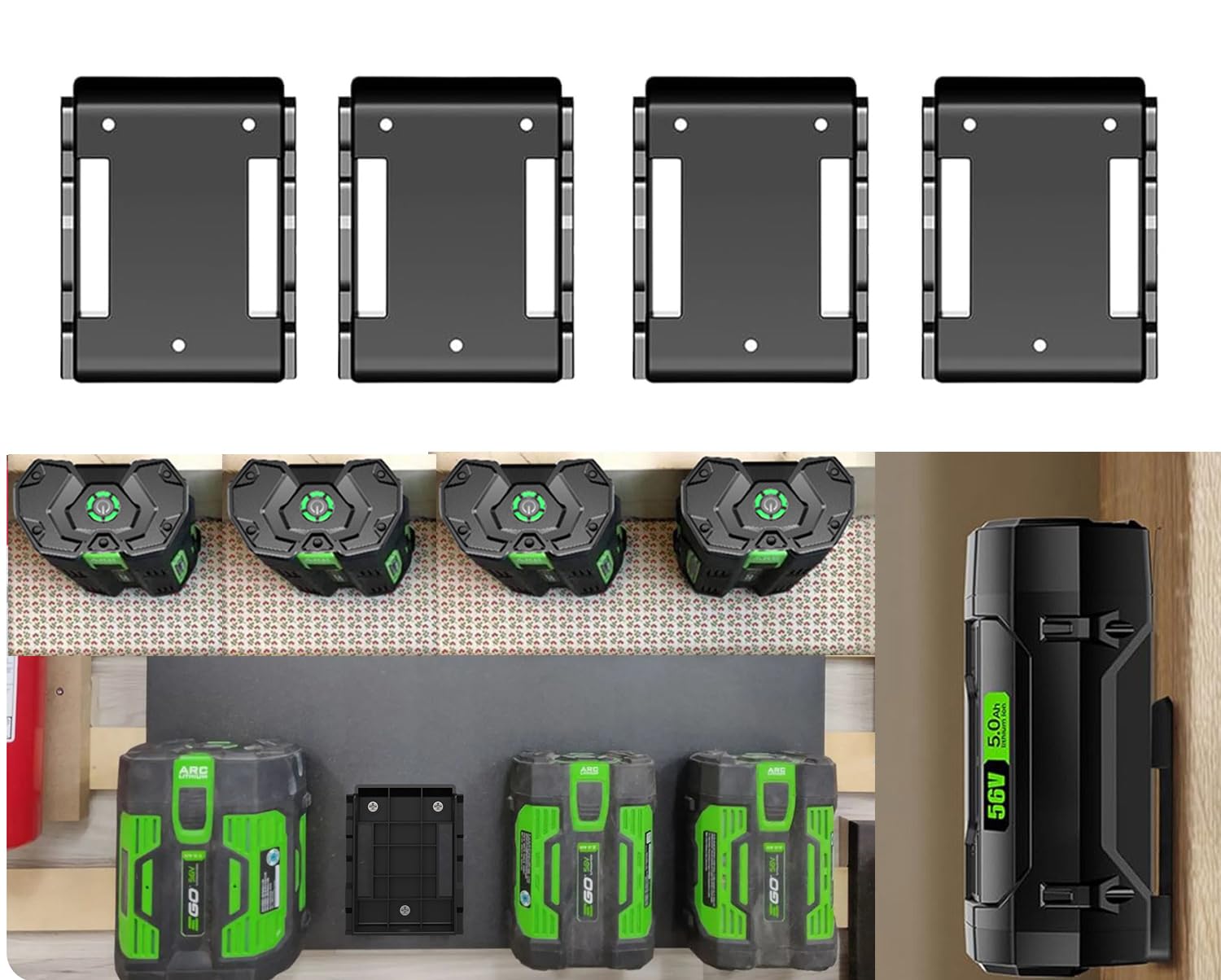 Amazon.com: POBNRA 4 Pack for EGO Battery Holder | EGO Battery Mount ...