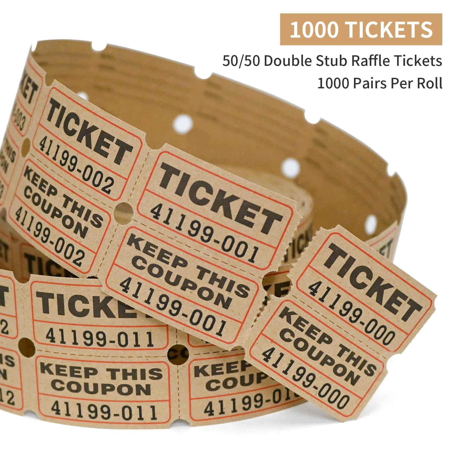 Snapklik.com : L LIKED Raffle Tickets Double Rolls 1000 Per Roll 50/55 ...