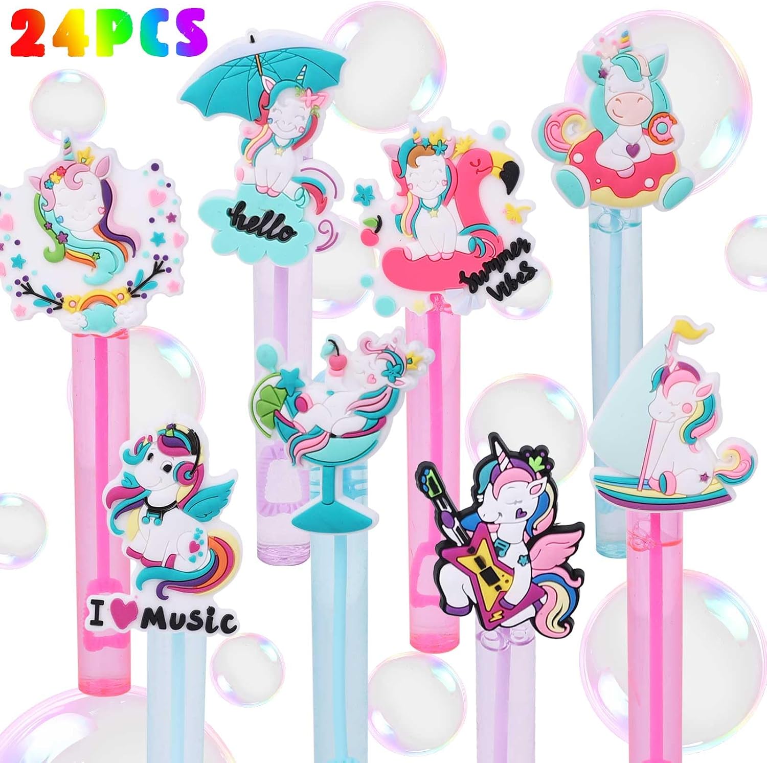 Amazon.com: 24 Pcs Mini Bubble Wands for Kids, Unicorn Party Favors for ...