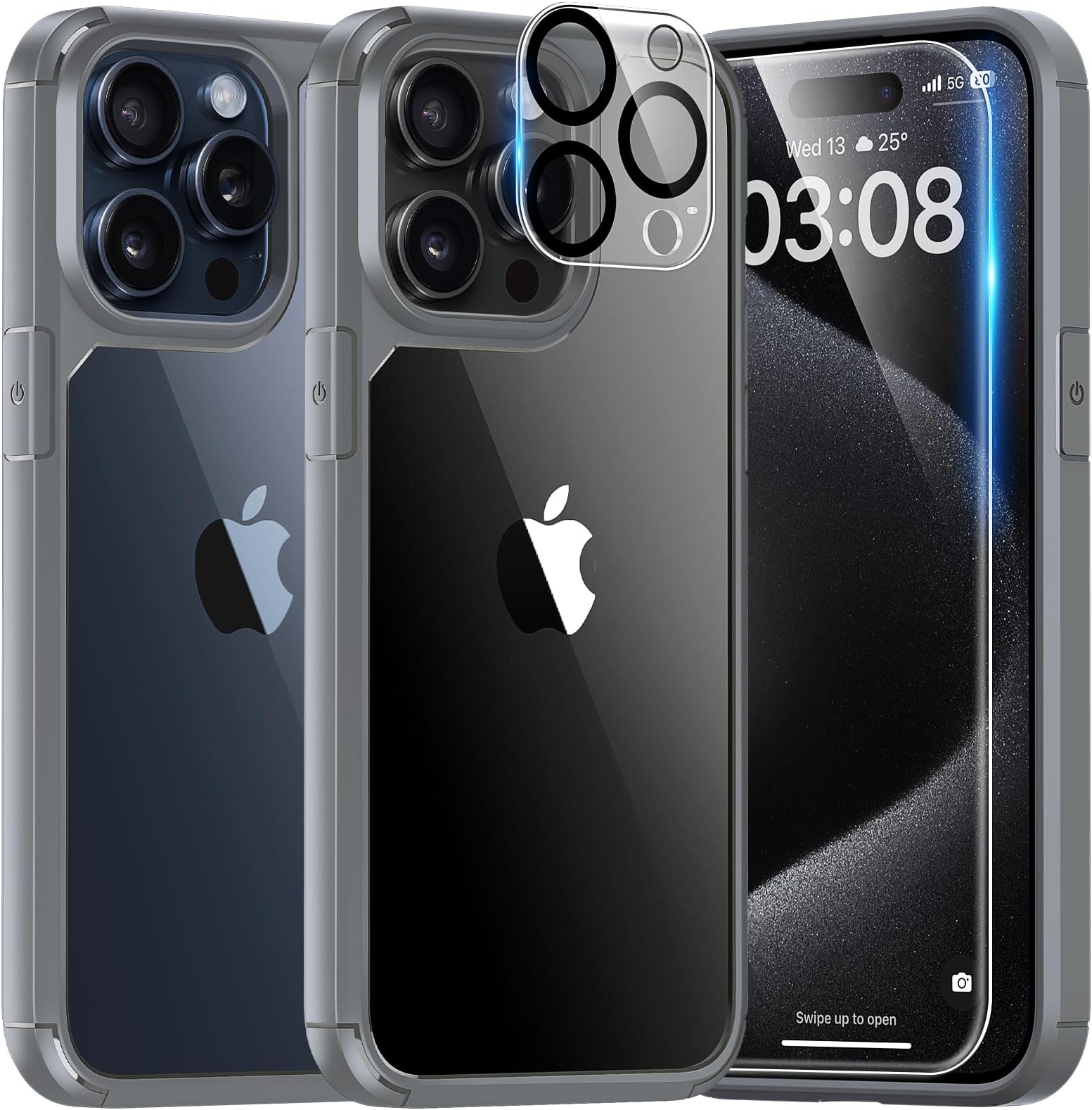 Amazon.com: TAURI 5 in 1 for iPhone 15 Pro Case, [Not-Yellowing] with ...