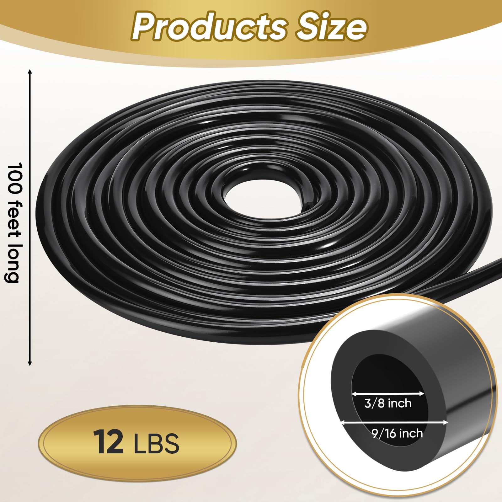 Fish Pond Air Hose 100 Foot Self-Sinking - 3/8 Inch Weighted Pond ...