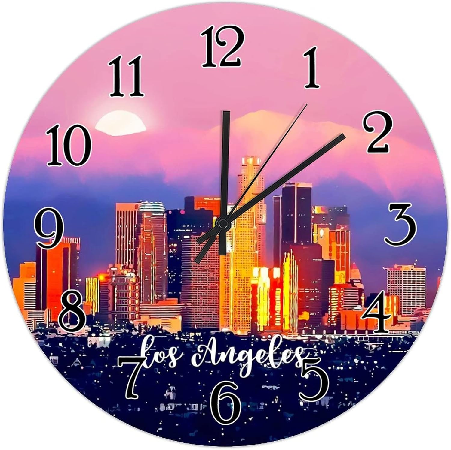 Amazon.com: USA City Los Angeles Wooden Decorative Wall Clock City ...