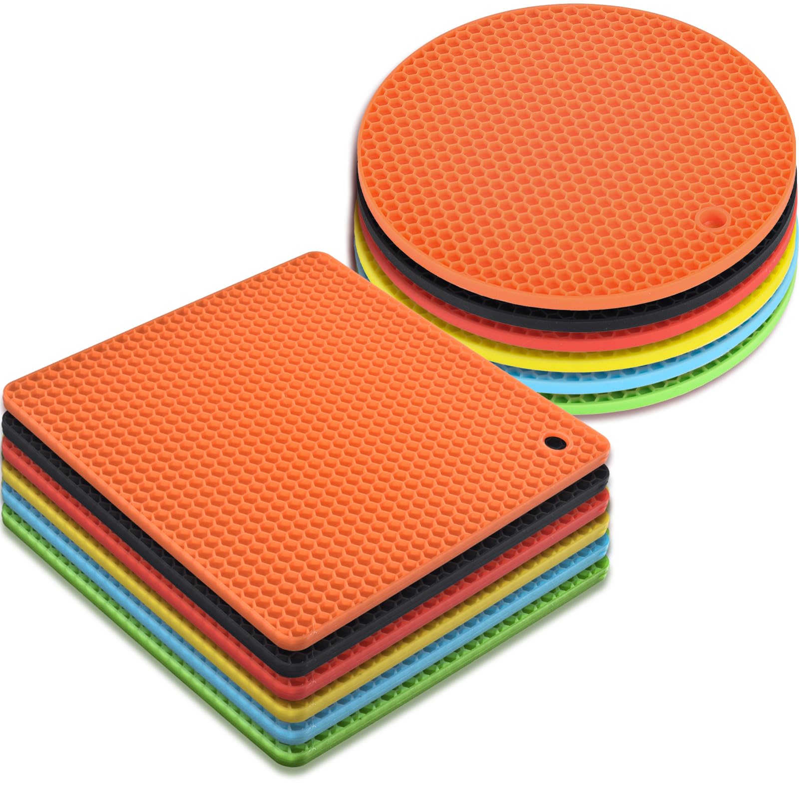 Amazon.com: homEdge Silicone Trivets, 6 Packs Round + 6 Packs Square ...