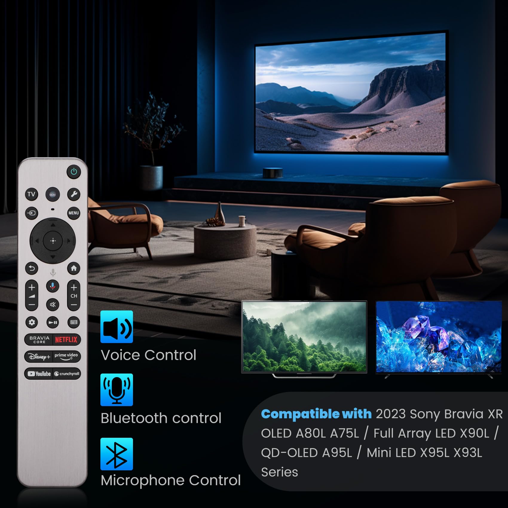 Snapklik.com : RMF-TX910U Backlit Voice Remote For Sony Smart TV/Sony ...