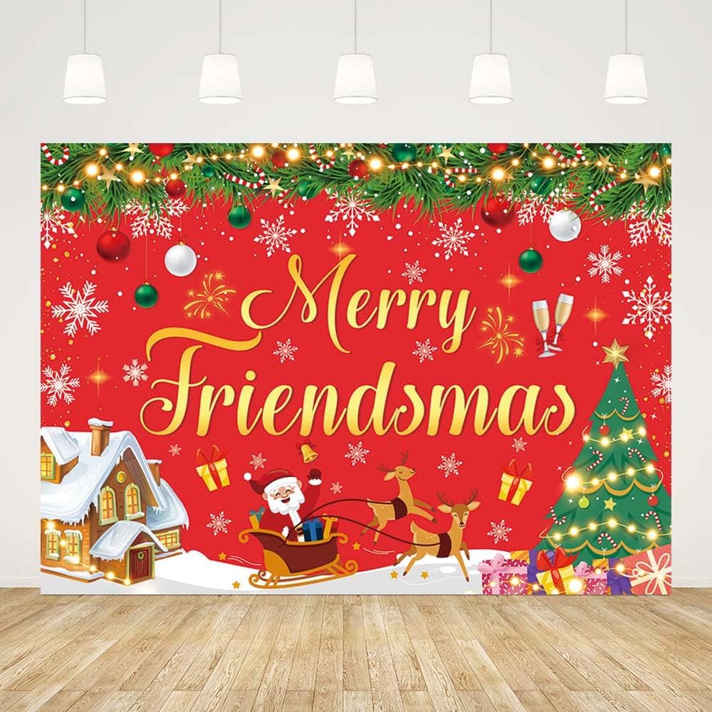 Amazon.com : AIBIIN 7x5ft Merry Friendsmas Backdrop Happy New Year ...