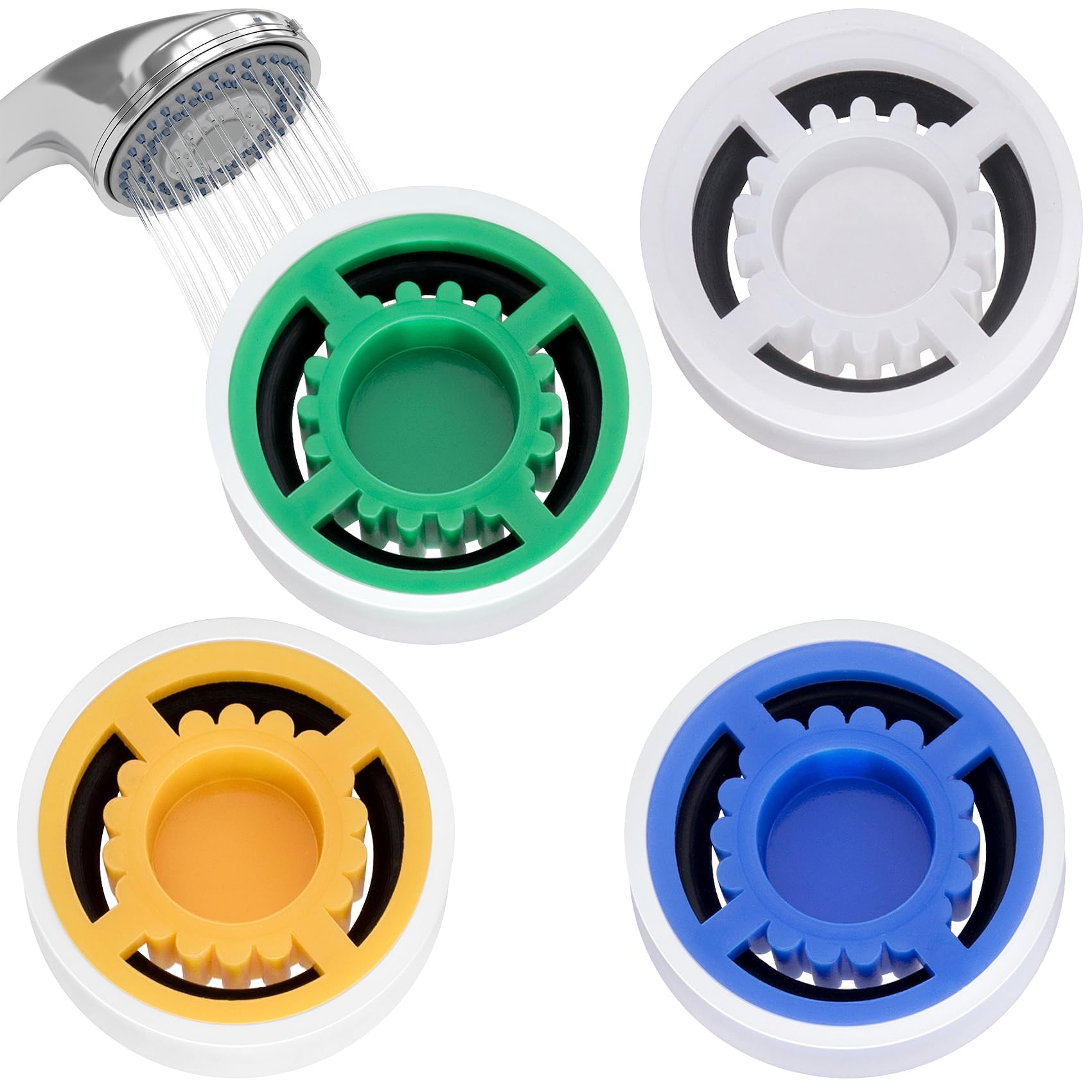 Mxxipp 4 Pack Shower Flow Reducer Limiter, 1.5/1.8/2.0/2.5 GPM Water ...