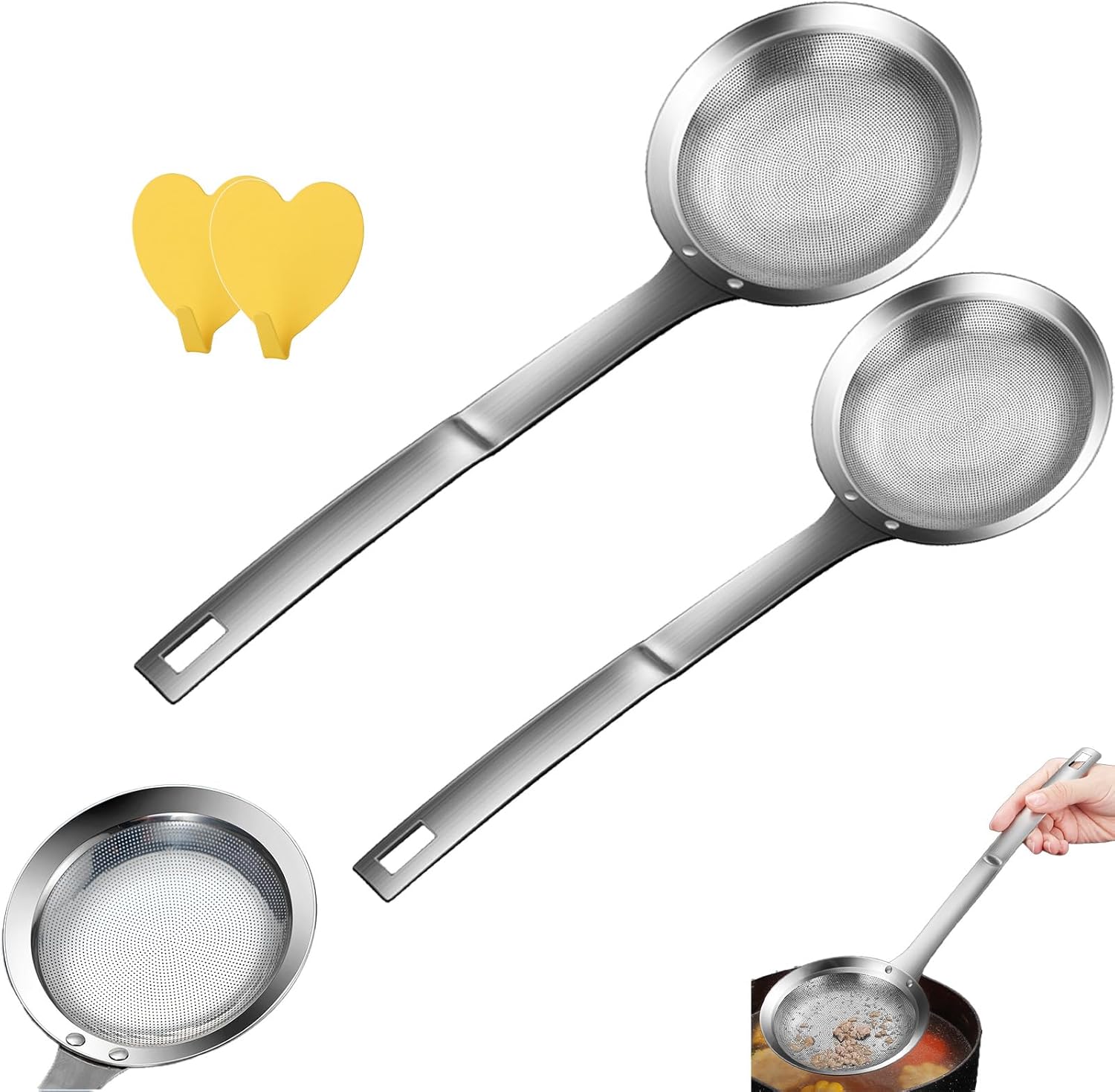 Amazon.com: Fine Mesh Stainless Steel Colander, Fine Mesh Colander with ...