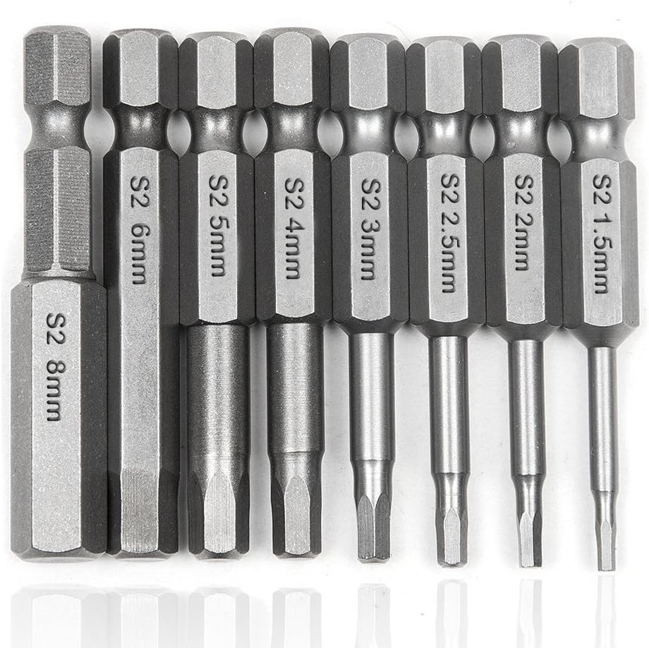 Bestgle 8Pcs H1.5-H8 Inner Hexagon Head Magnetic Drill Screwdriver Bits ...