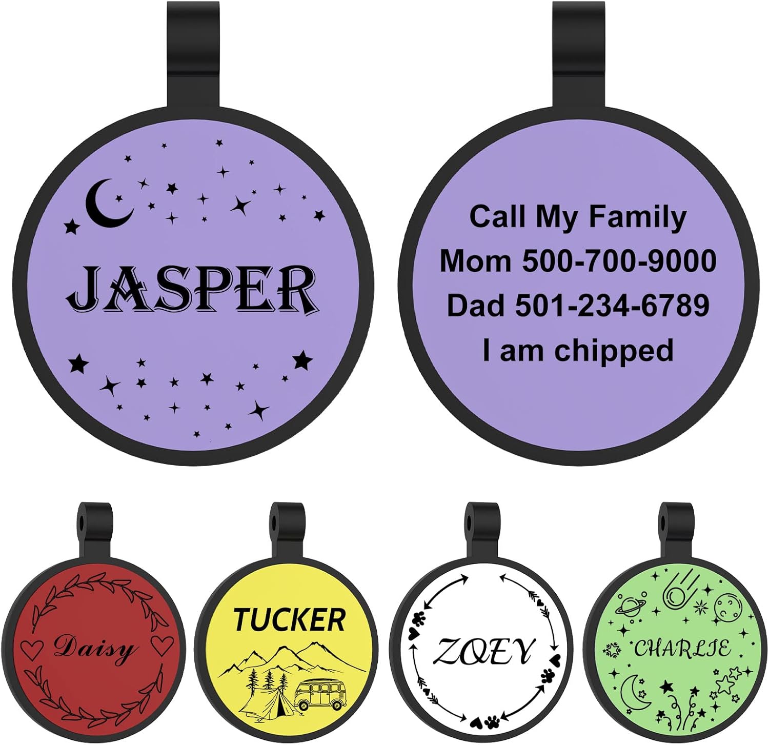 Amazon.com: YEHANTI Silicone Dog Tags Engraved for Pets, Silent Dog Tag ...