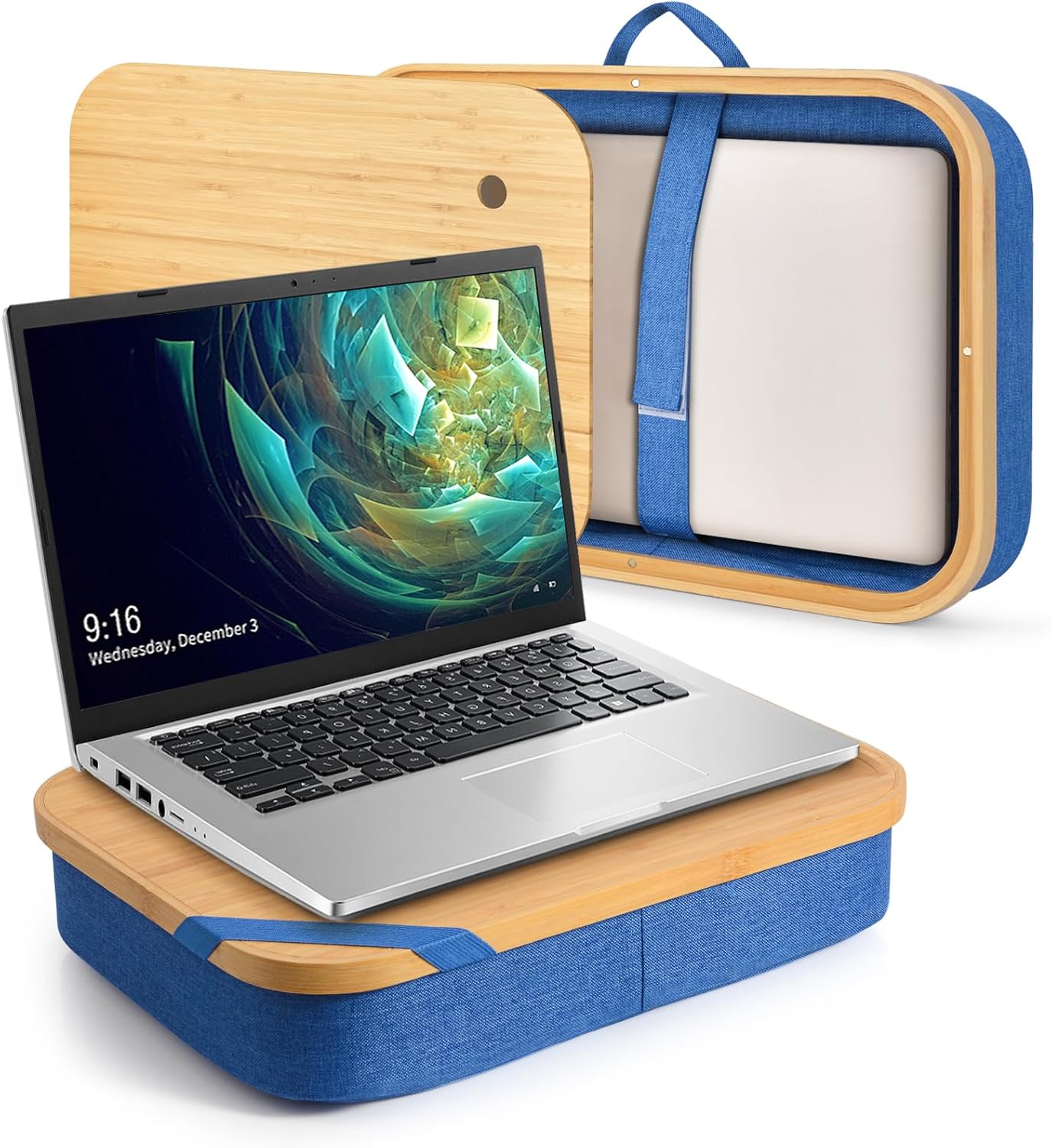 Amazon.com: Mayjoy Bamboo Lap Desk with Storage, Cover Removable Lap ...