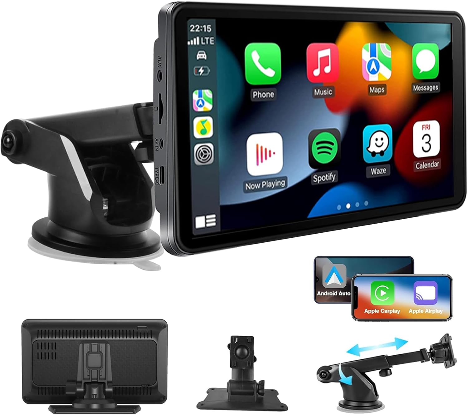 Amazon.com: Qulokar 7 Inch Portable Touch Screen Car Stereo with ...