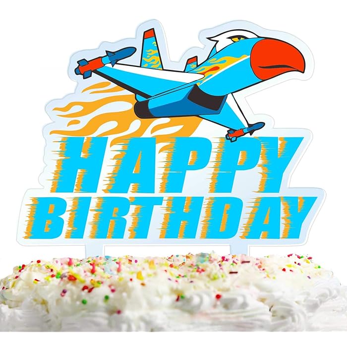 Buy Fighter Aircraft Happy Birthday Cake Topper Decorations for ...
