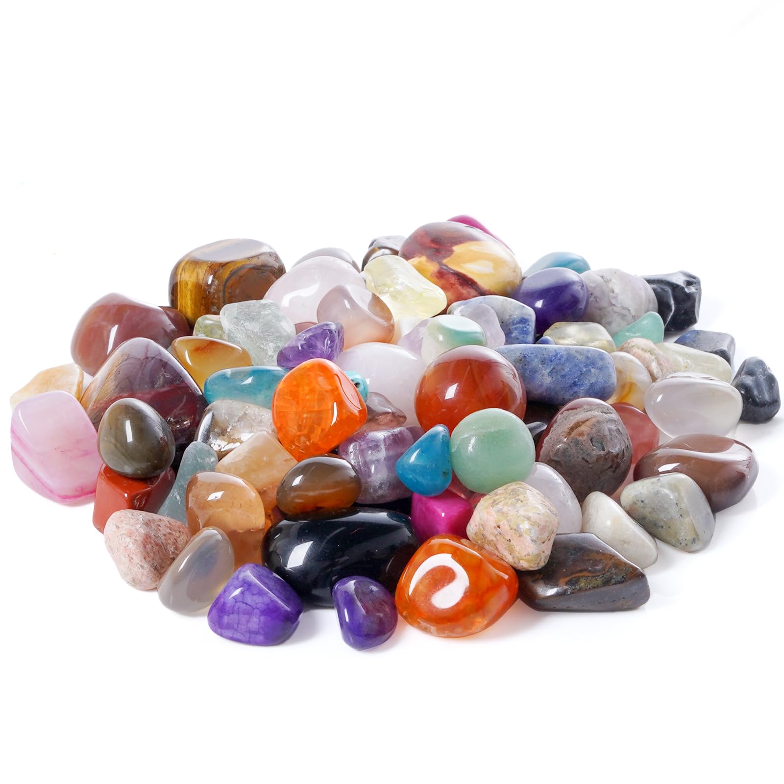Amazon.com: Marrywindix 72 Pcs Polished Stone Set Polished Multicolor ...
