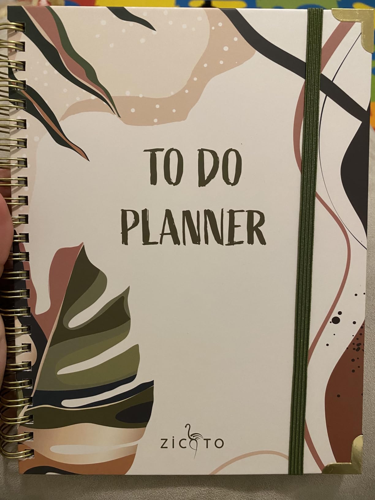 Simplified To Do List Planner Notebook in Abstract Leaves Design ...