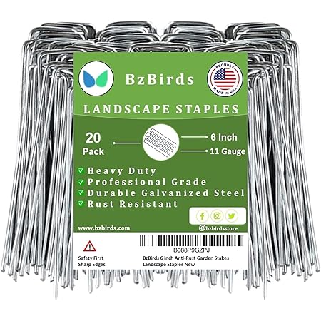 Amazon.com : 6 Inch 50Pces Garden Stakes Galvanized Landscape Staples,U ...