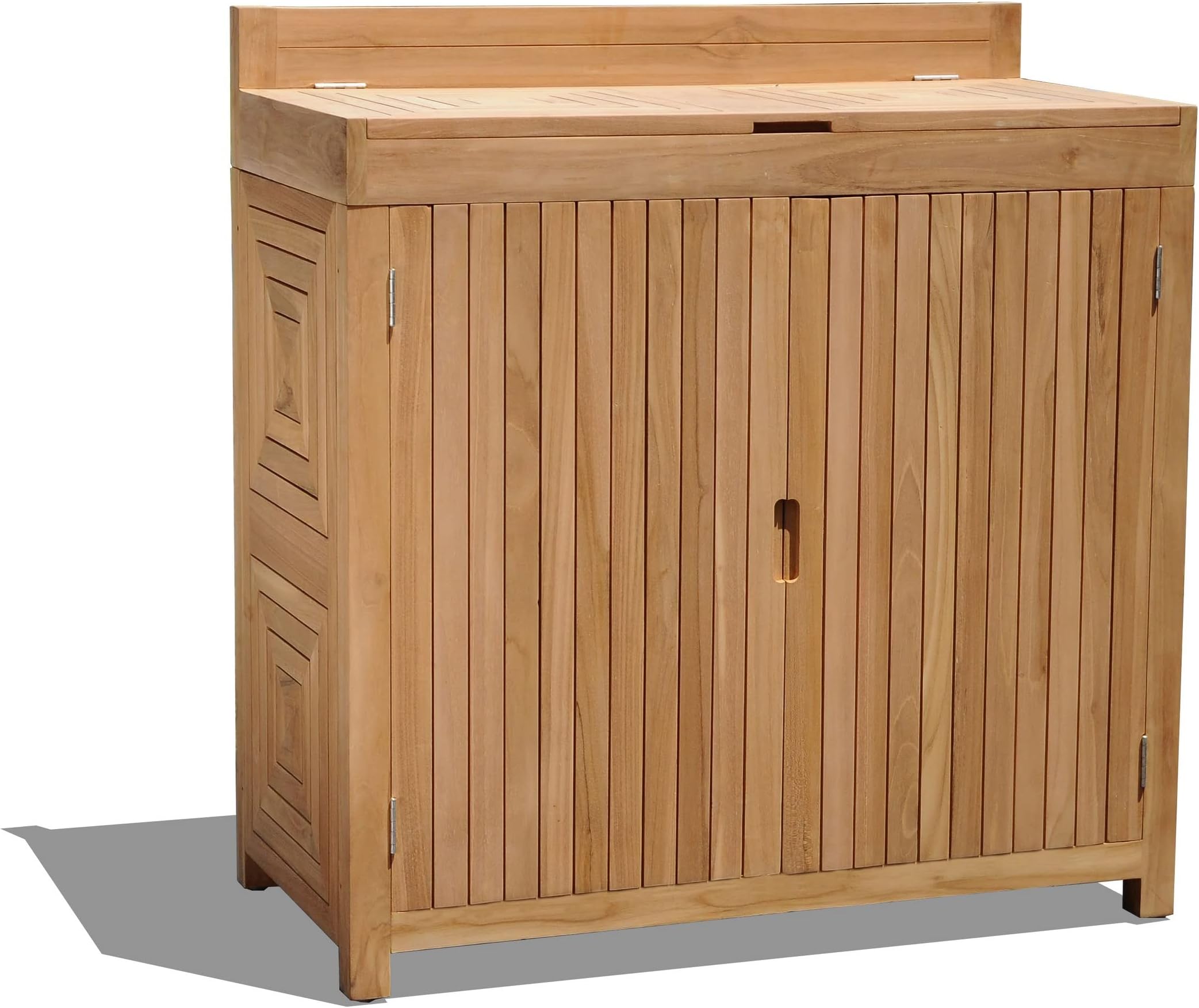 Amazon.com : Solvang Teak Storage Cabinet Grade A Teak Wood Outdoor ...