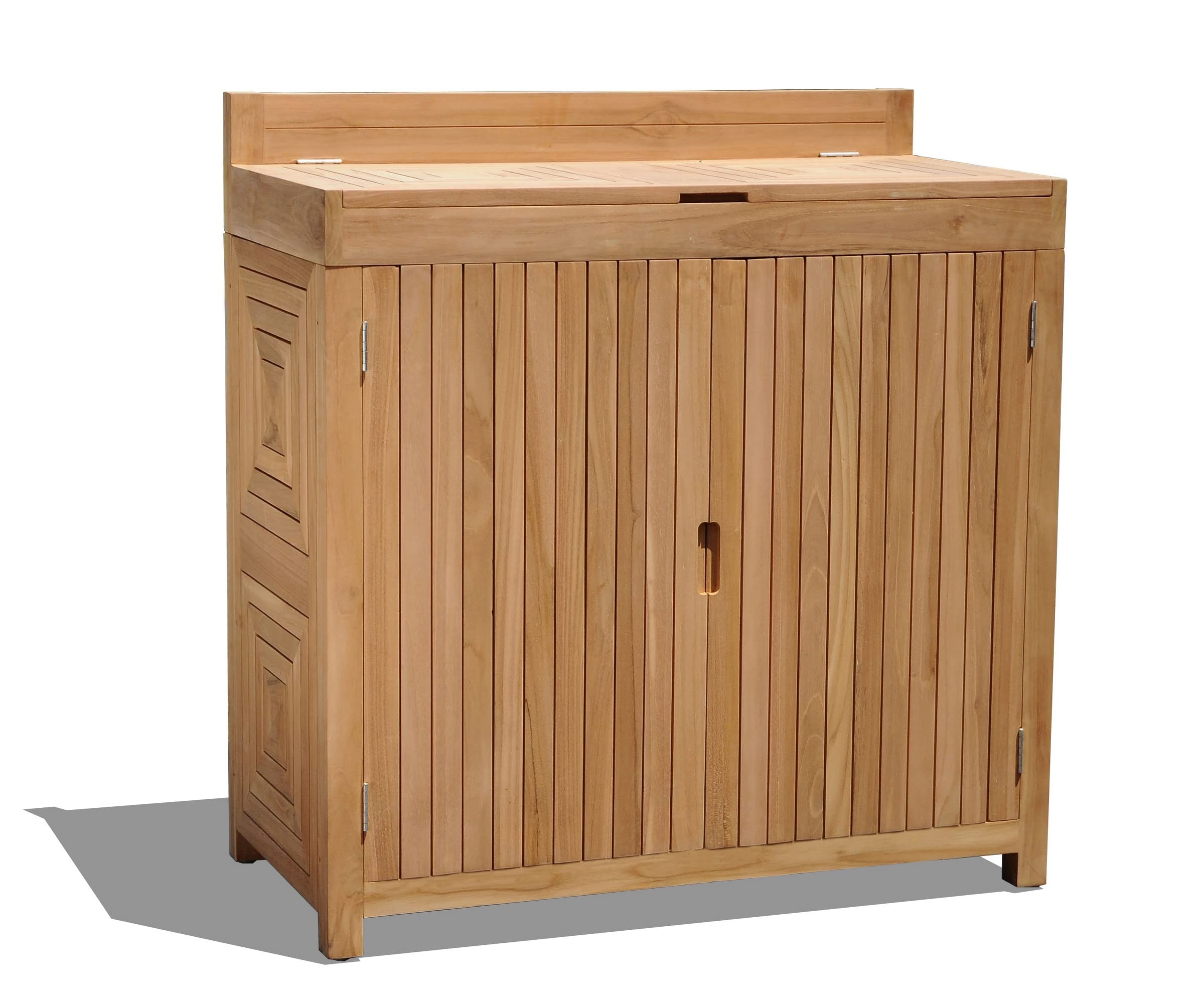 Amazon.com : Solvang Teak Storage Cabinet Grade A Teak Wood Outdoor ...