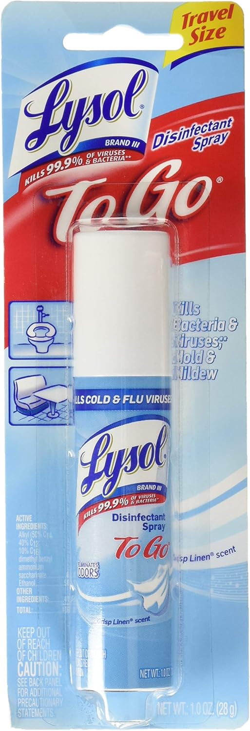 Amazon.com: Lysol Disinfectant Spray To Go, Crisp Linen, 1 Ounce ...