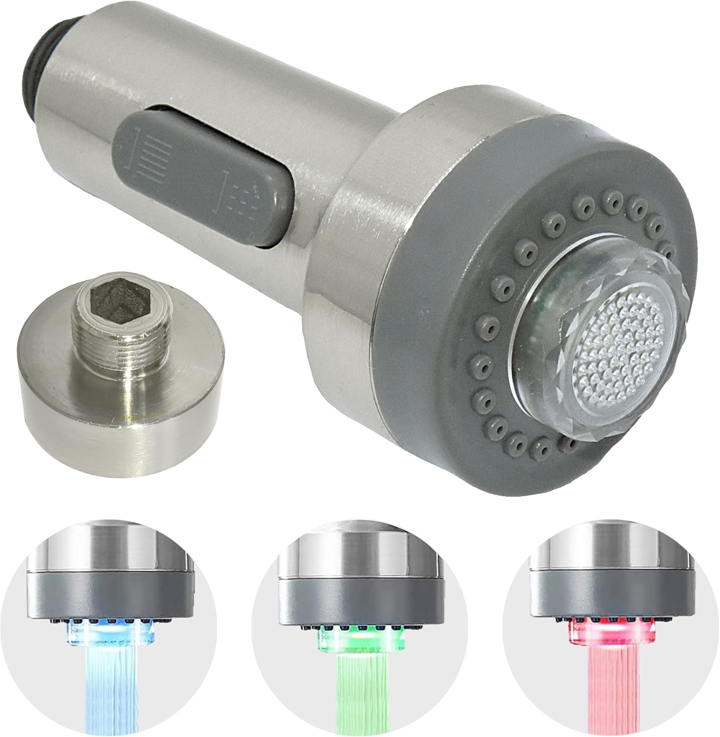 Amazon.com: LEMYEF kitchen faucet LED spray head，3-Function Prevent ...