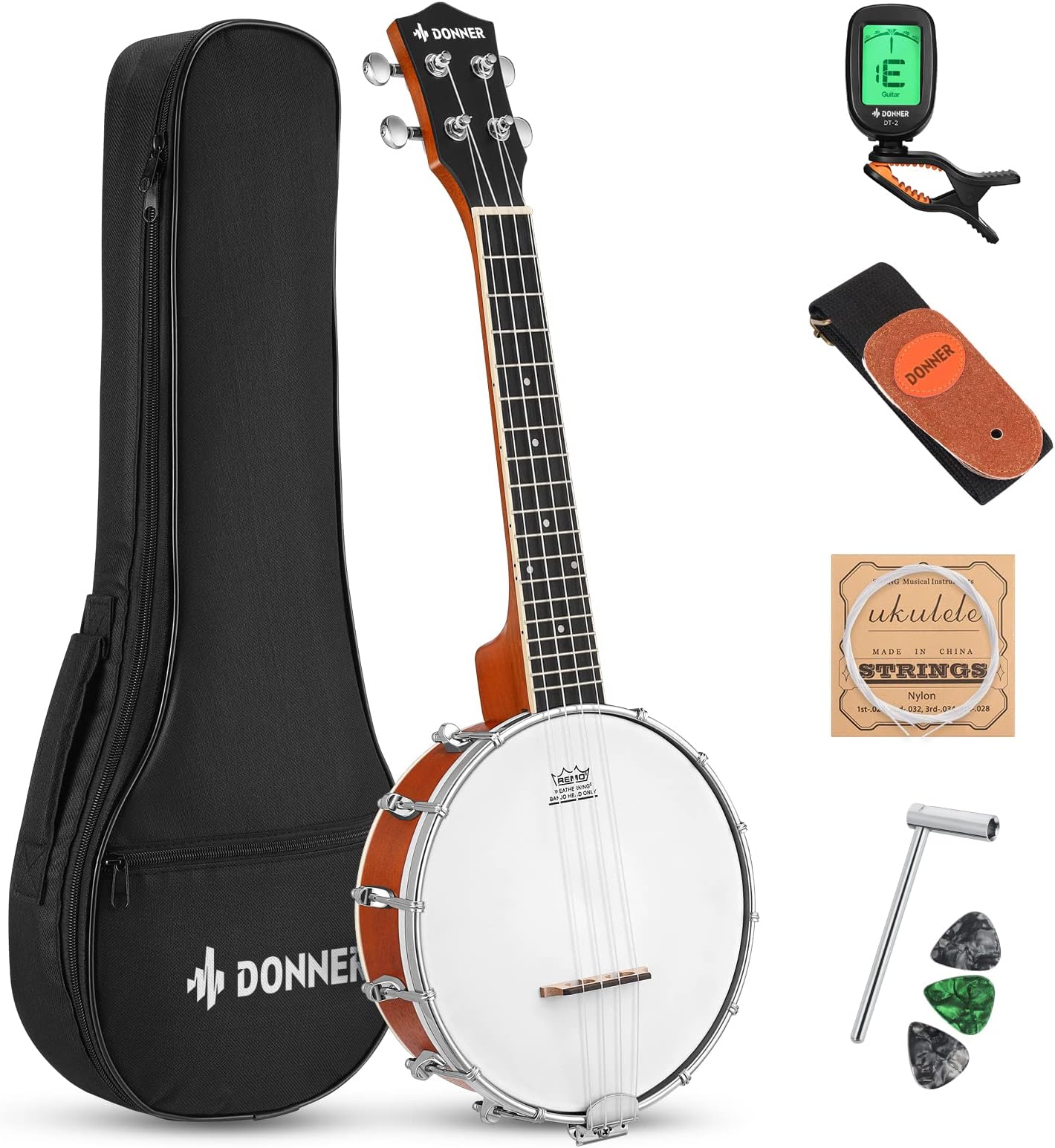 Amazon.com: 5 String Banjo Mini - Mulucky 26 Inch Travel Banjo Sapele ...