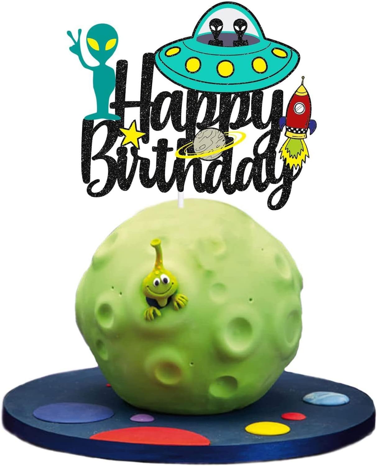 Alien Cake Topper Flying Saucer Rocket Decoration for Alien Themed ...