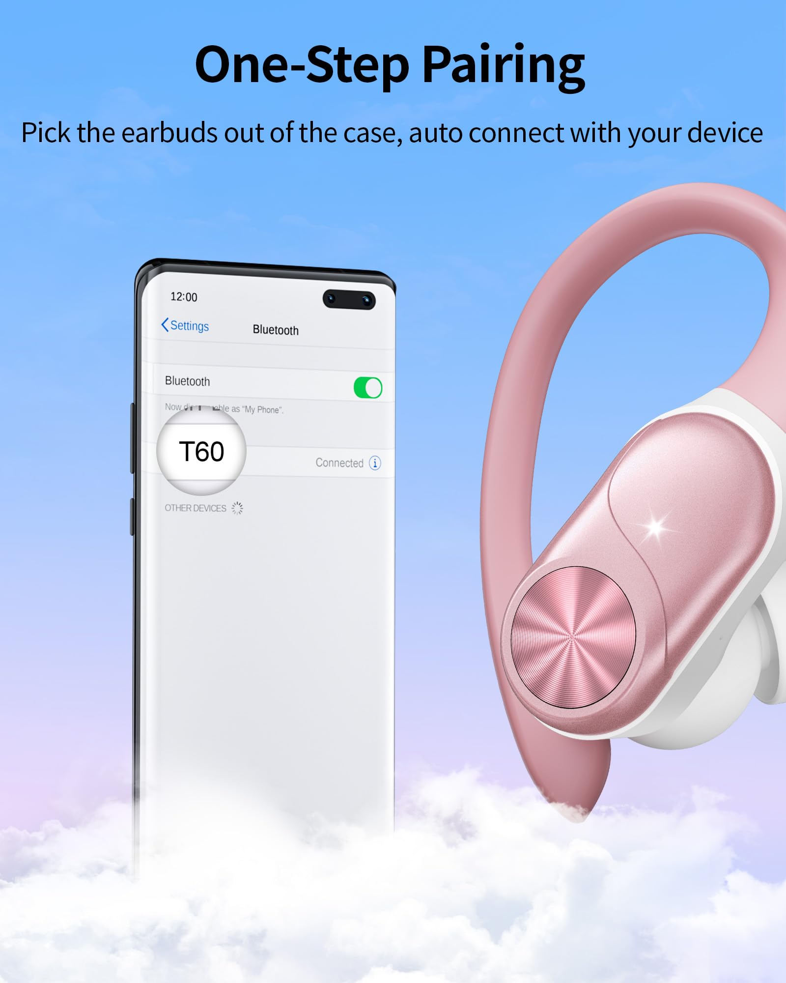 Snapklik.com : Over Ear Bluetooth Headphones Sports Earbuds Waterproof ...