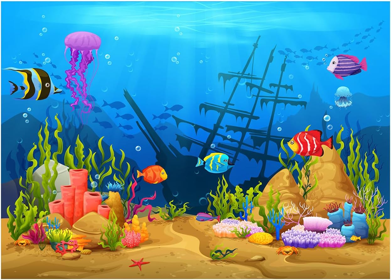 Amazon.com : WOLADA Under The Sea Backdrop Ocean Backdrop 7x5FT FW27 ...