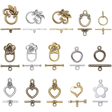 Amazon.com: Toggle Jewelry Clasps Necklace Toggle Clasp Silver Toggle ...