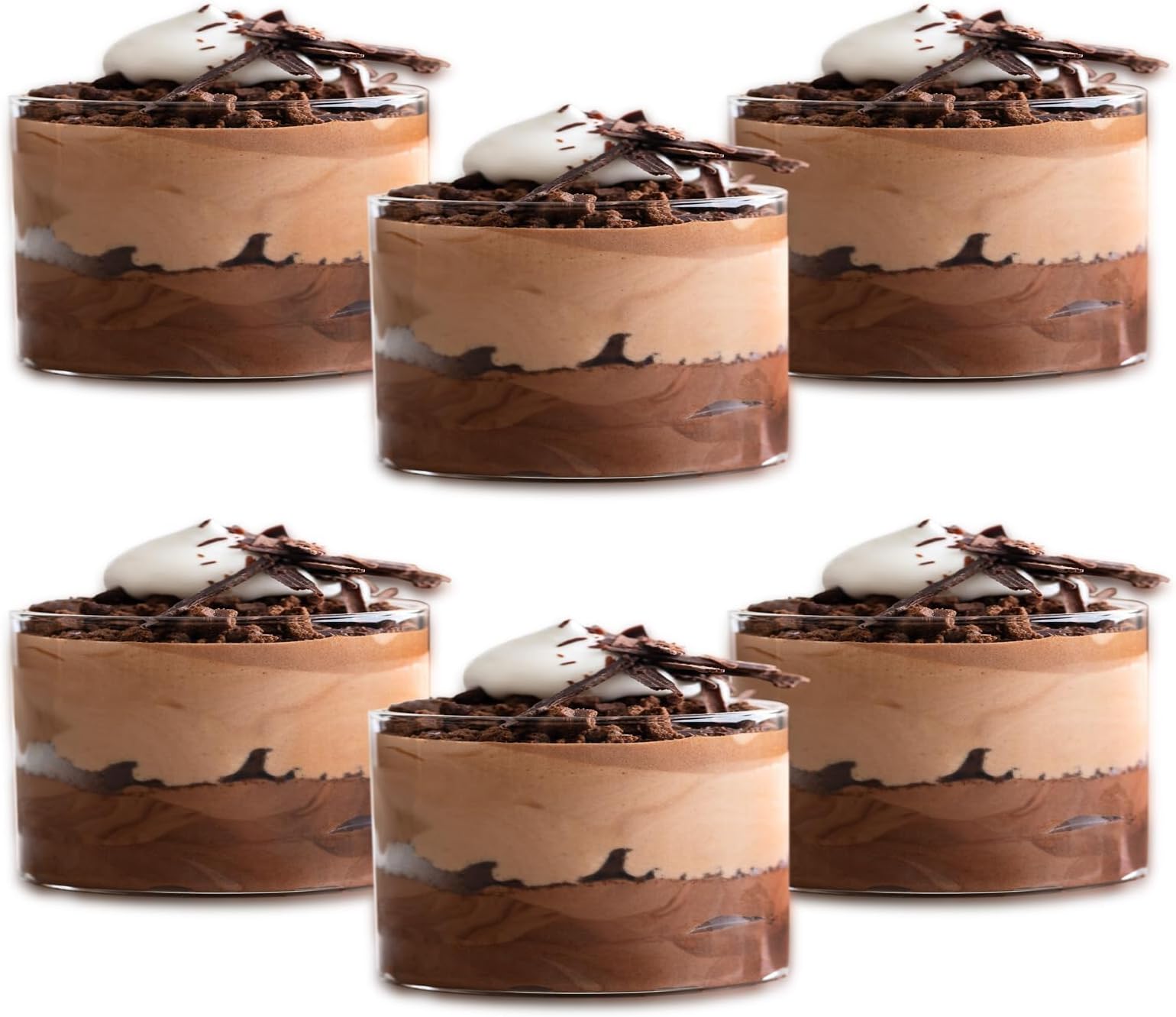 Amazon.com | Sizikato 4pcs Clear Glass Dessert Cup, 6 Oz Custard Cup ...