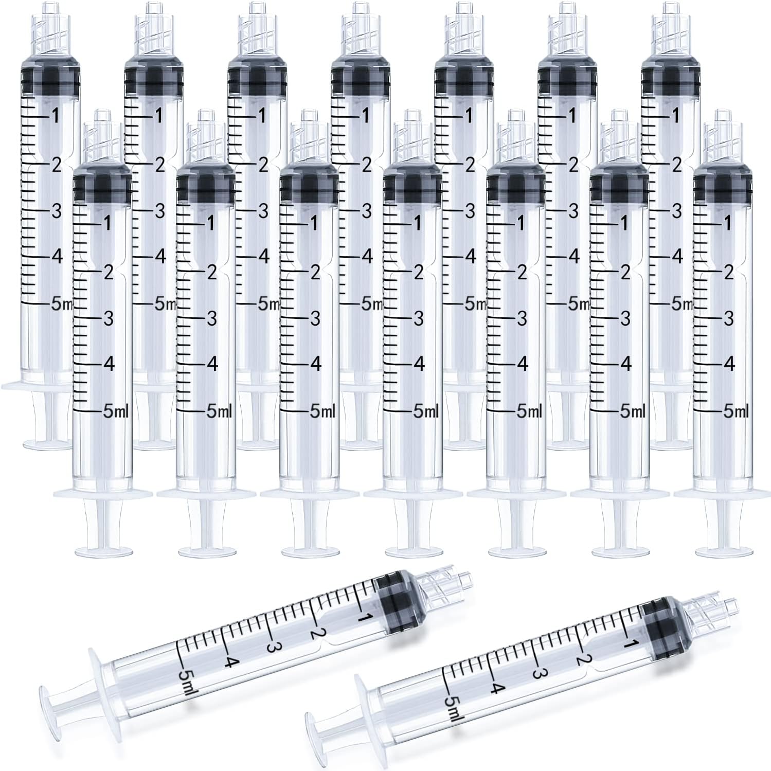 Amazon.com: 5ml Luer Lock Syringe 20-Pack Plastic 5ml Syringes with ...