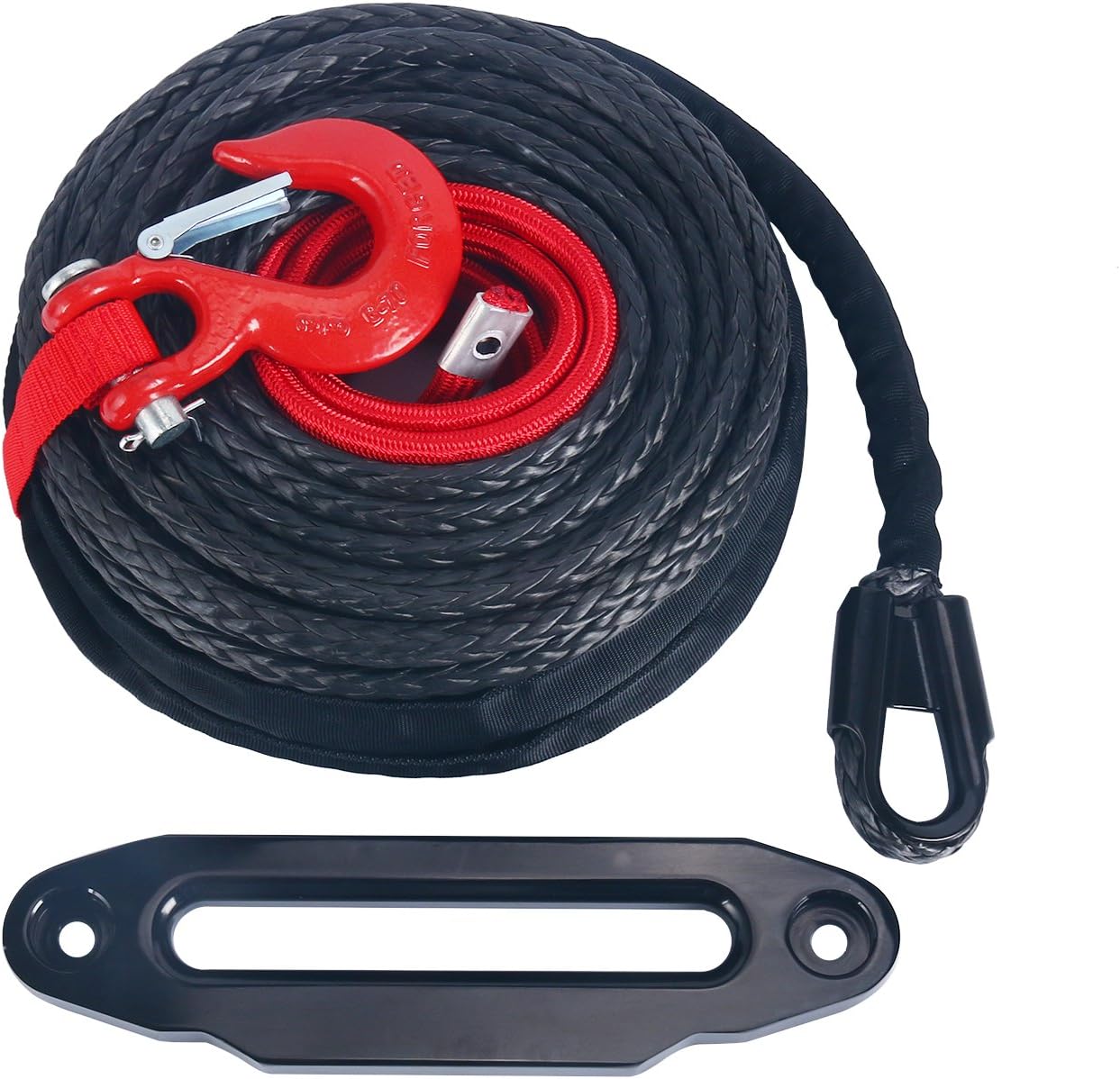 Amazon.com: YaeKoo 1/2" x 92ft Synthetic Winch Rope Cable Line w ...